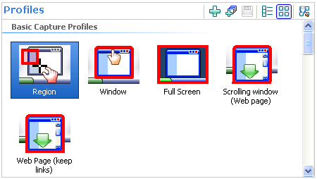 Move the cursor over and pause on a profile to see what settings are ...